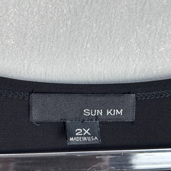 Sun Kim | Tops | Sun Kim Plus Size 2x Tunic Top Black 34 Sleeve Jersey ...